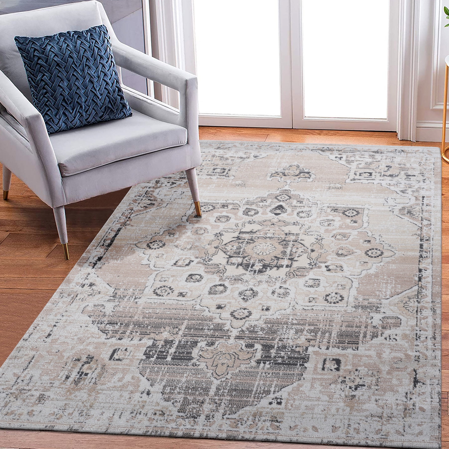 Stain Resistant & Medium Pile - Under Furniture and Entryway Placement ...
