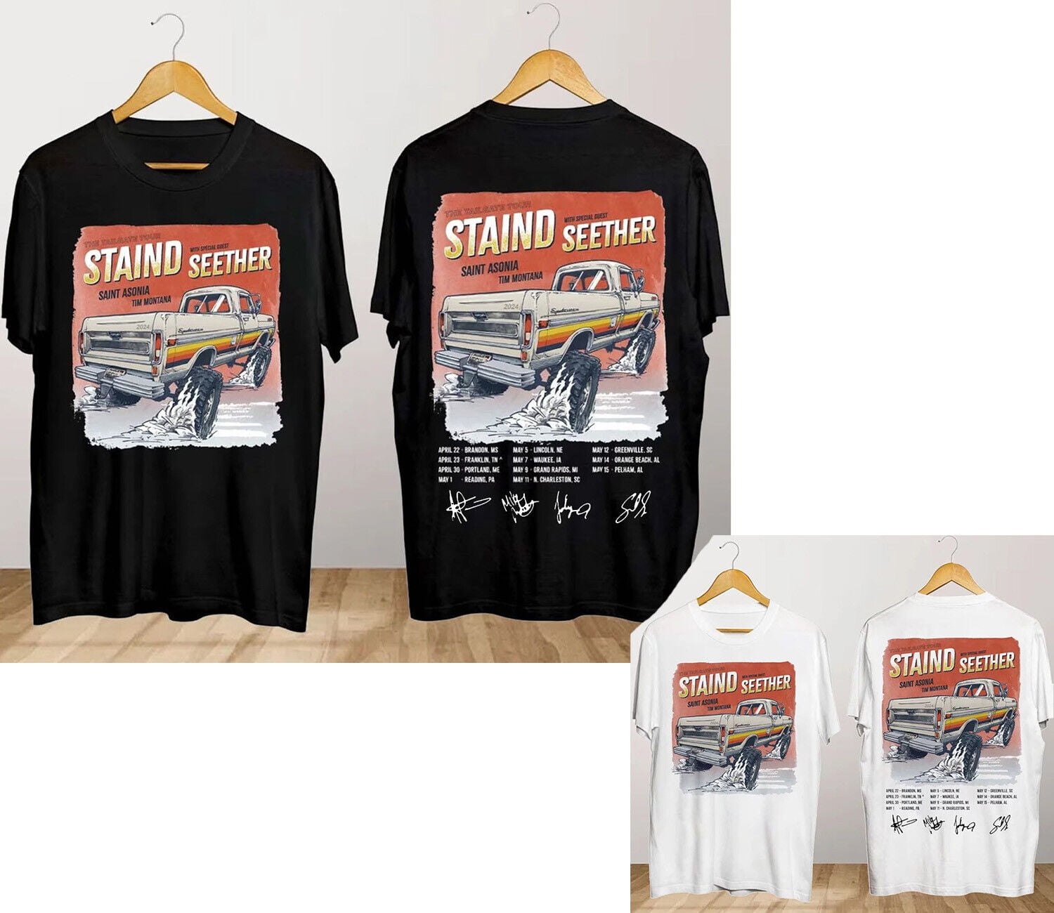 Staind 2024 Tailgate Tour Signature Shirt, Concert T-Shirt - Walmart.com