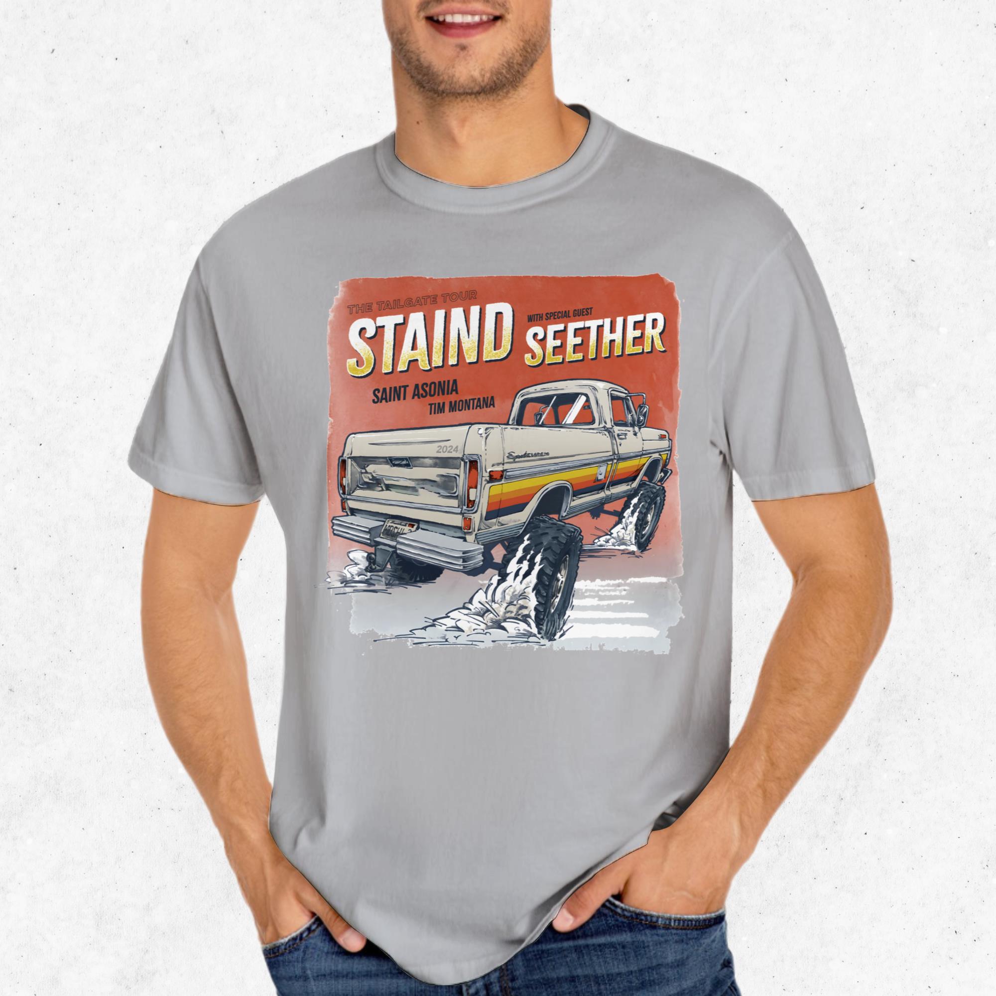 Staind & Seether 2024 Tour T-Shirt with Retro Truck Design Unisex All ...