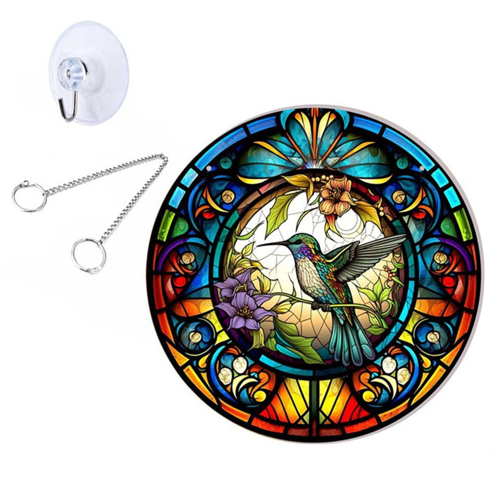 Stained Acrylic Suncatcher Window Hanging 7.87 inches Hummingbird ...