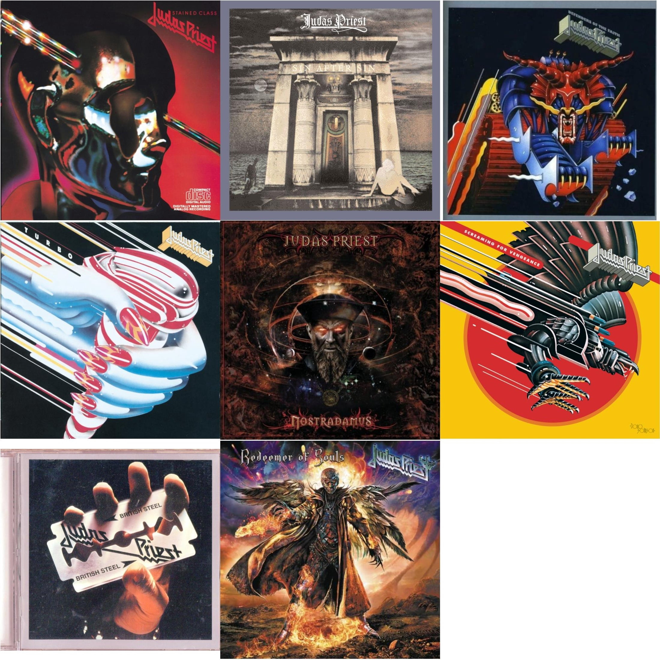 Defenders Of The Faith & British Steel & Nostradamus & Stained Class ...