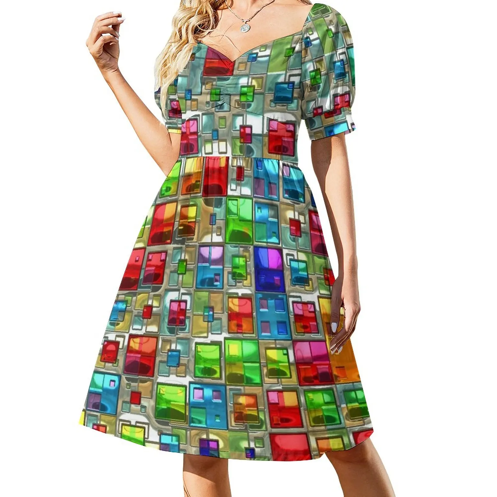 Stained Glass Art of Jewels Sleeveless Dress purple dress summer ...