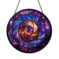 Stained Glass Aurora Sky Suncatcher with Circular Polar Light ...