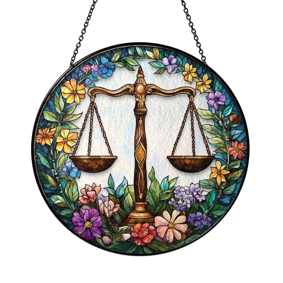 Stained Glass Balance Scale Window Hanging Art2101 - Walmart.com