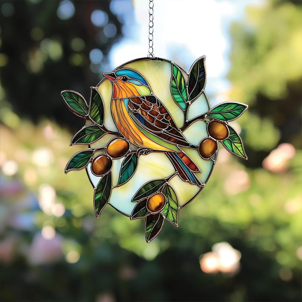 Stained Glass Bird Suncatcher fullxfull Handcrafted Window Hanging with ...