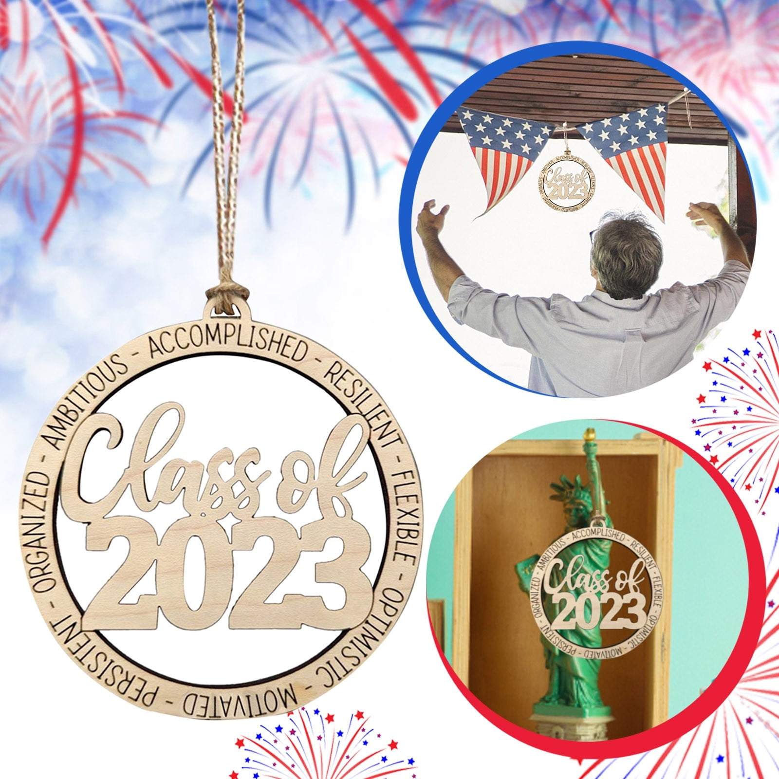 Stained Glass Birds on A Wire Window Panel Class Of 2023 Grad Ornament ...