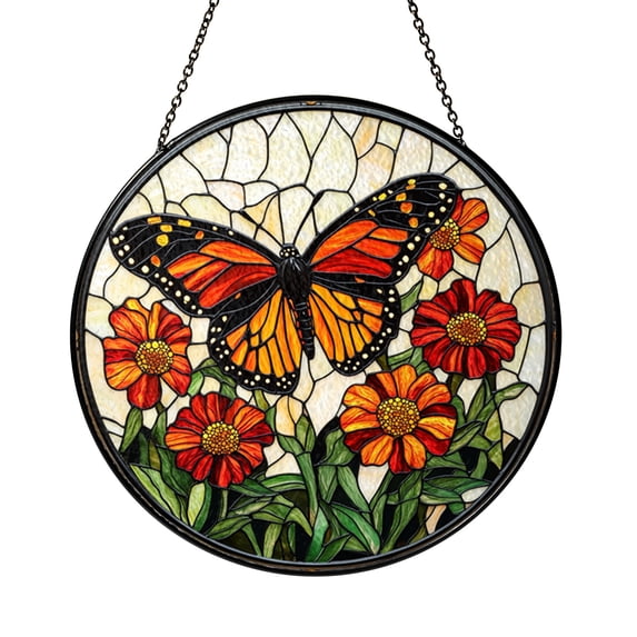 Stained Glass Butterfly Meadow Window Hanging - Walmart.com