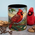 Stained Glass Cardinal Mug, Red Bird Coffee Cup, Memorial Gift For Loss ...