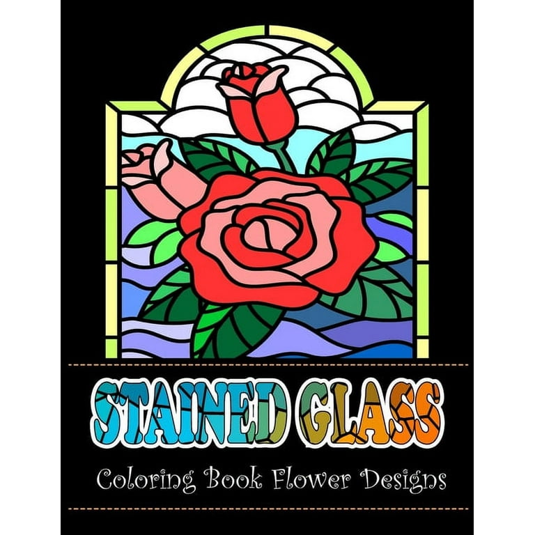 adult coloring book stained glass