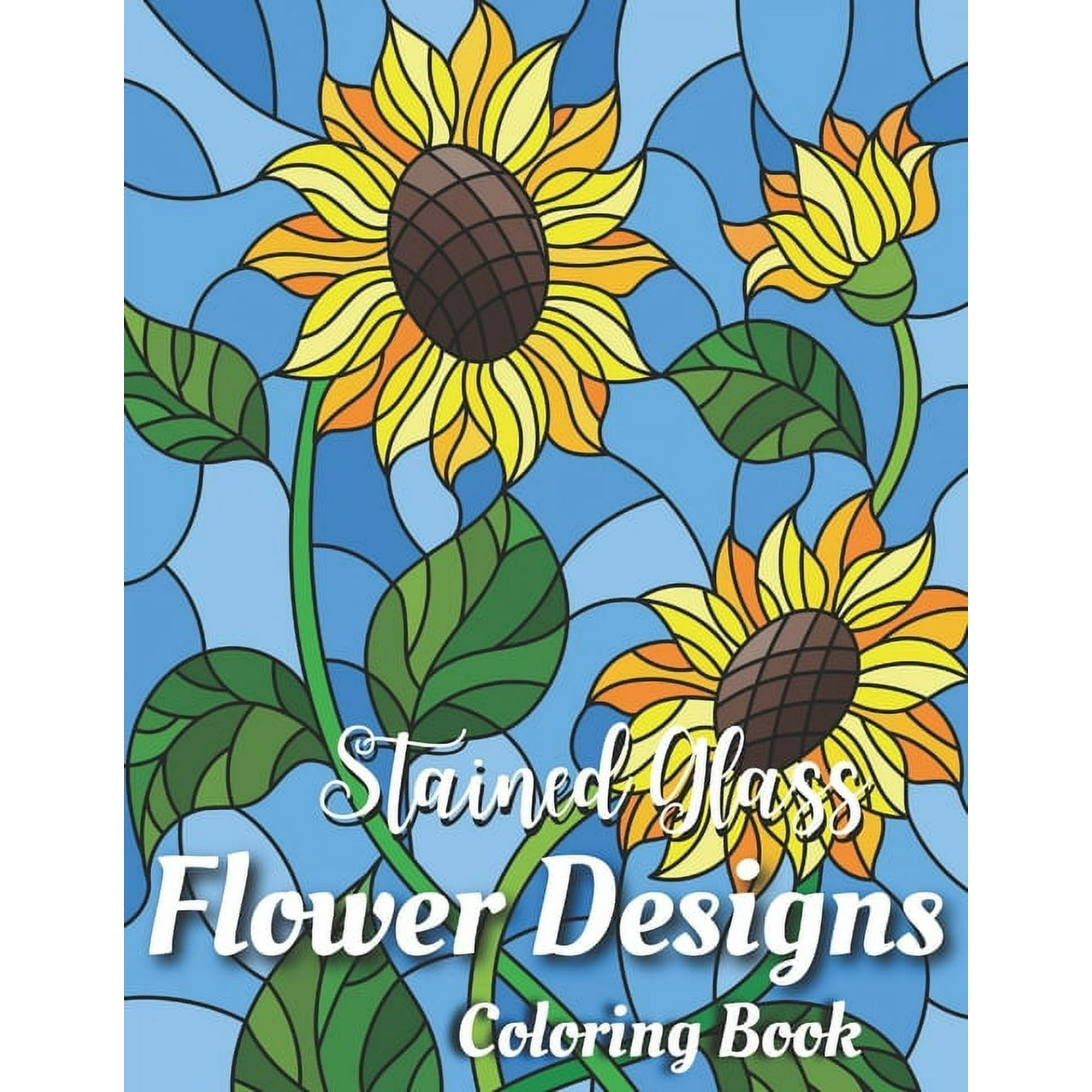 Flower Stained Glass Coloring Pages