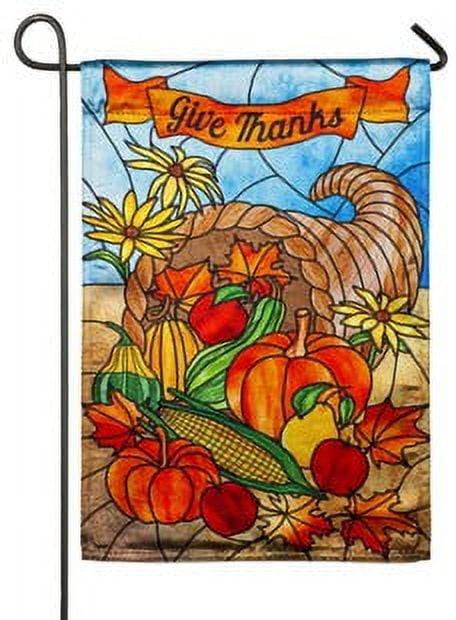 Stained Glass Cornucopia Garden Lustre Flag - Walmart.com