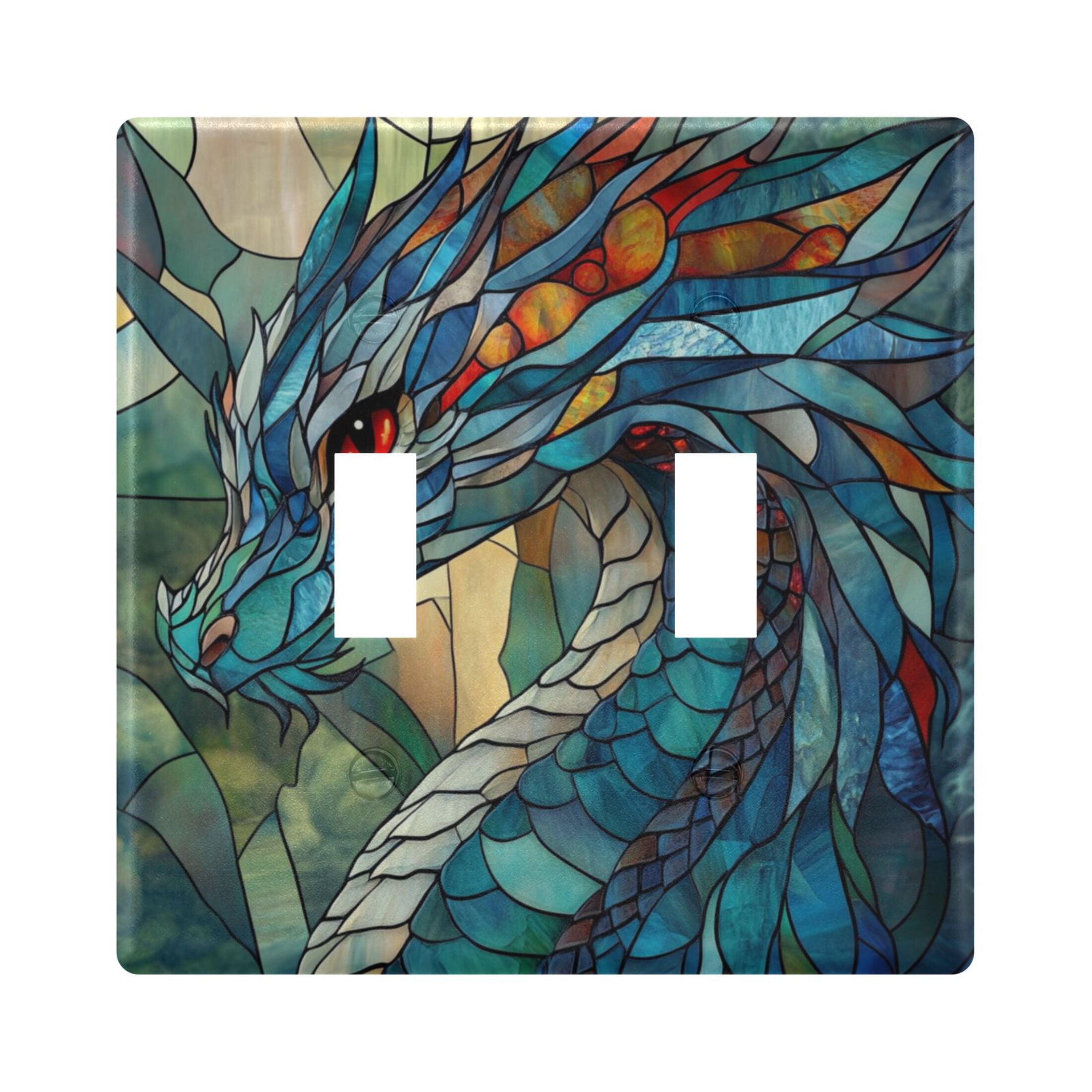 Stained Glass Dragon Decorative Light Switch Plates Switch Cover ...