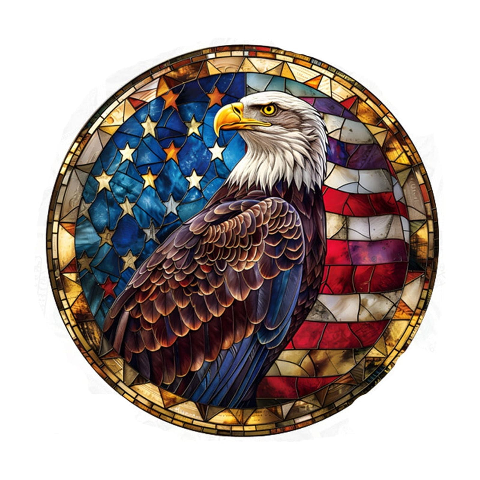 Stained Glass Effect 4th of July Window Clings Patriotic Window Decals ...