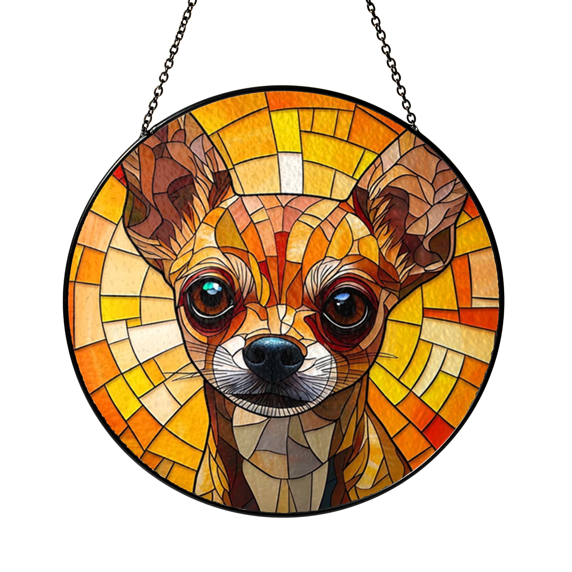 Stained Glass Effect Window Hanging Chihuahua Sun Catcher, Cute Dog ...