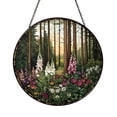 Stained Glass Floral Forest Suncatcher Window Hanging, Calm Home Window ...
