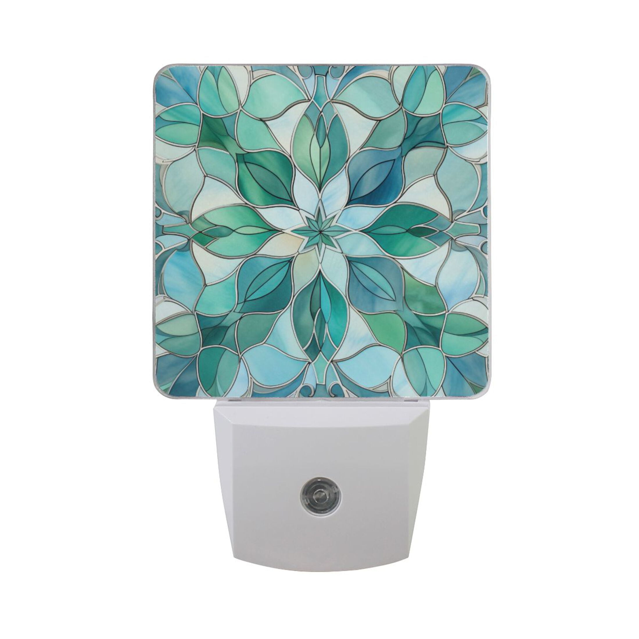 Stained Glass Flower LED Night Light Dusk to Dawn Sensor 2 Pack Plug-in ...