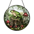 Stained Glass Frog Window Hanging, Magical Toadstool Forest Theme ...