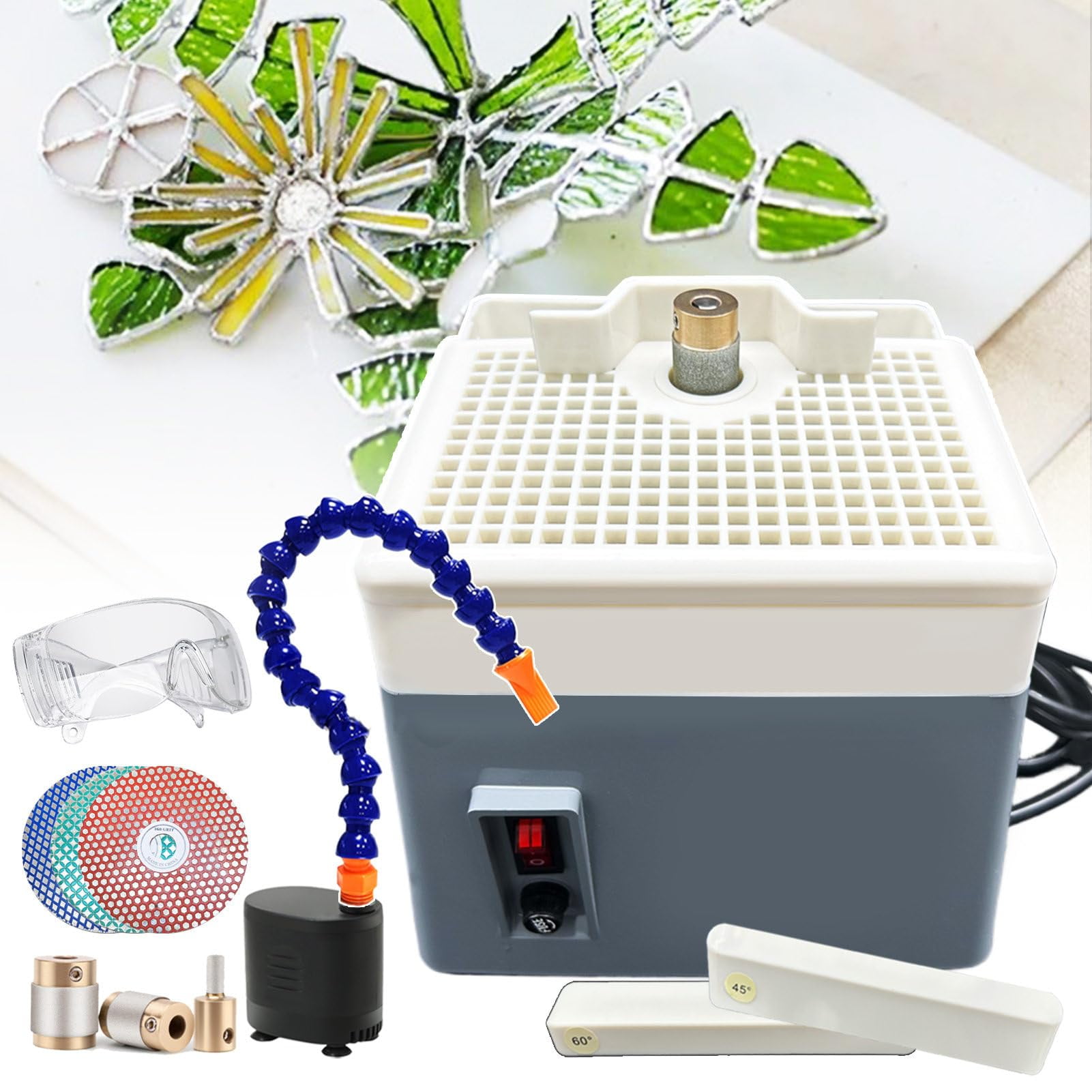 Stained Glass Grinder,Glass Grinding kit with 30°/45°/60°/90° angle ...