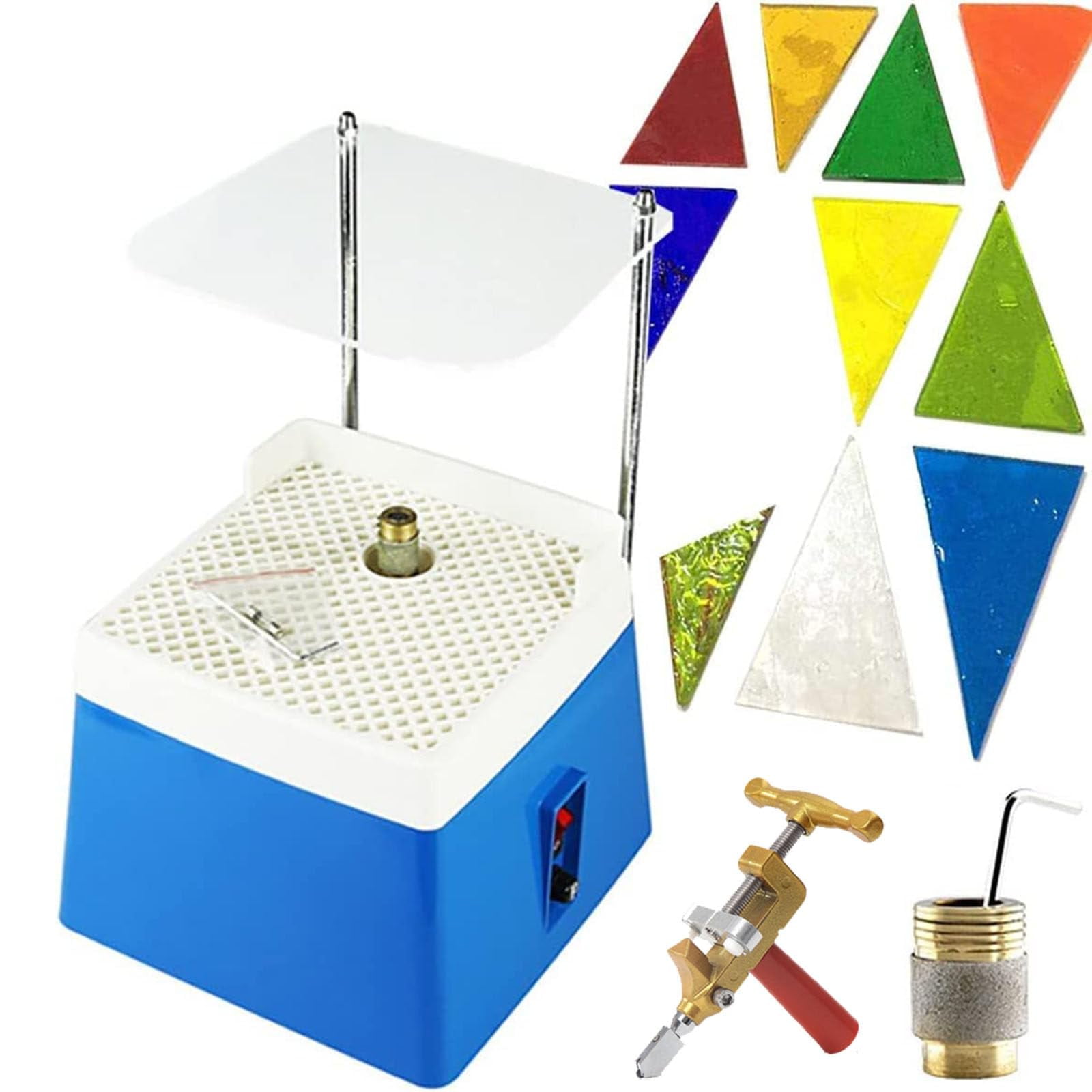Stained Glass Grinder with Glass Tile Cutter, Desktop Power Stained ...