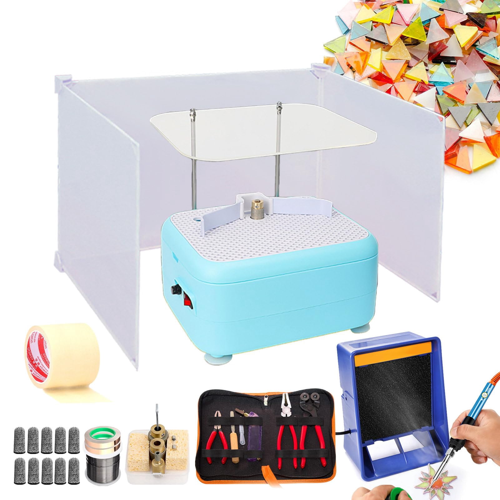 Stained Glass Kit,Mini Grinder Machine,Kit Include Glass Cutter ...