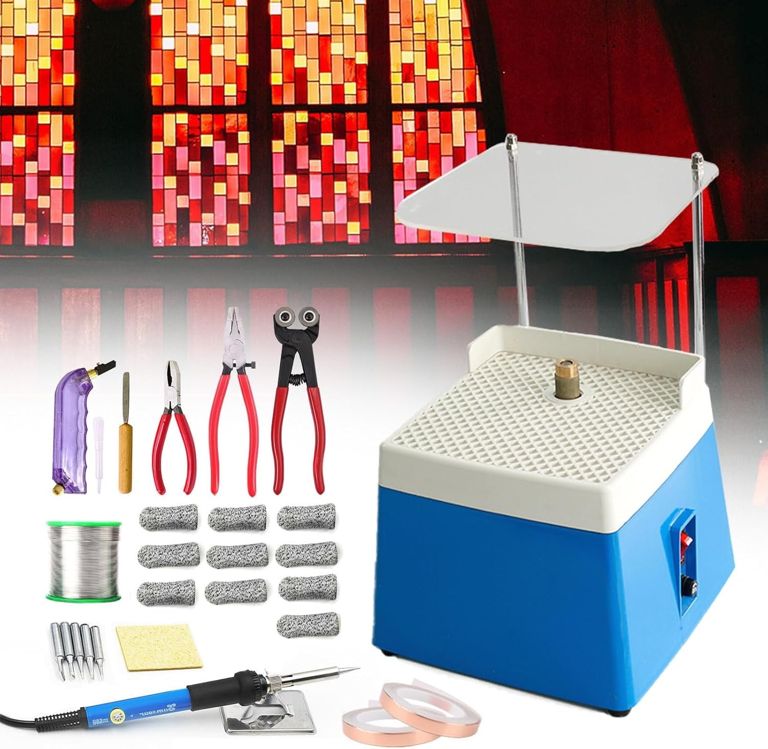 Stained Glass Kit,Mini Stained Glass Tool Set, with Mini Grinder ...