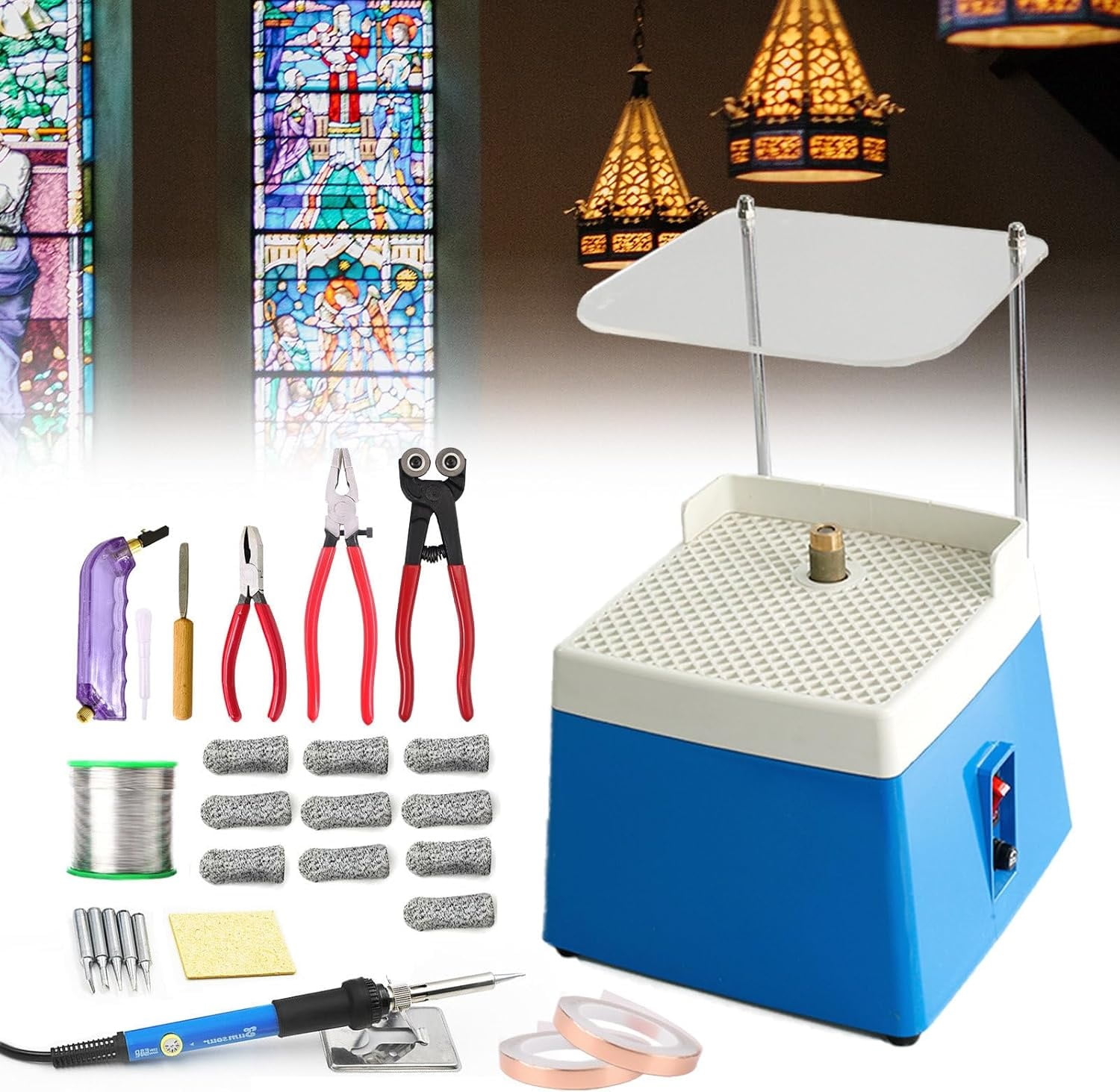 Stained Glass Kit,Mini Stained Glass Tool Set, with Mini Grinder ...