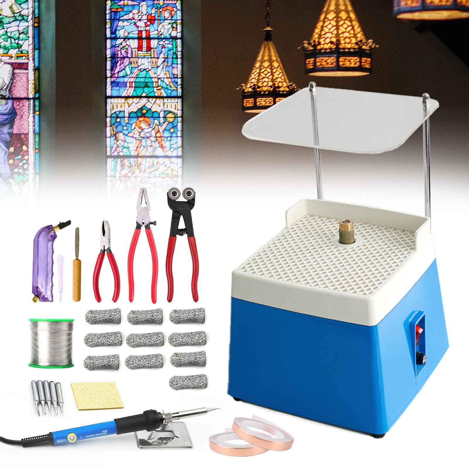 Stained Glass Kit,Mini Stained Glass Tool Set, with Mini Grinder ...