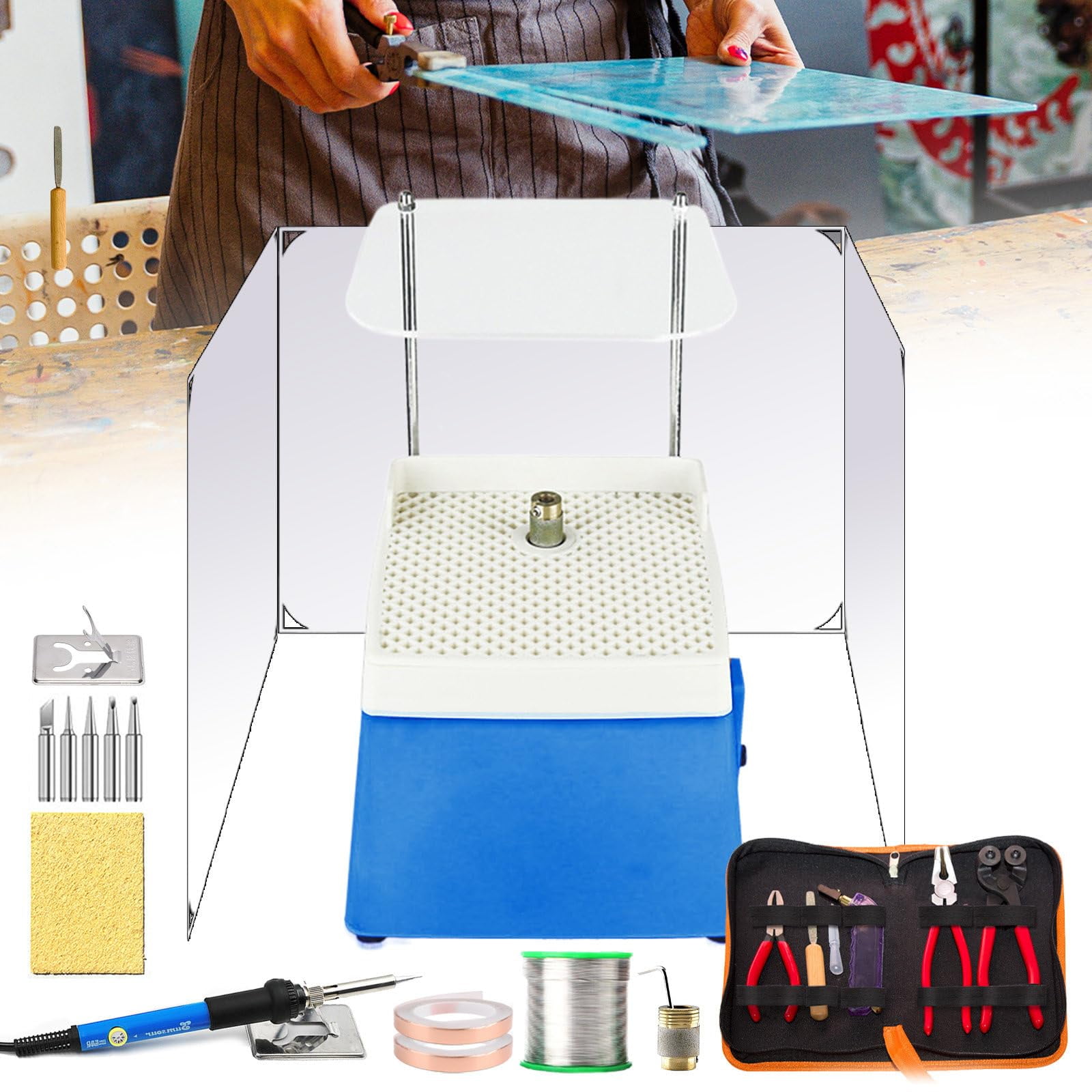 Stained Glass Kit,Mosaic And Stained Glass Starter Kit,Include Grinder ...