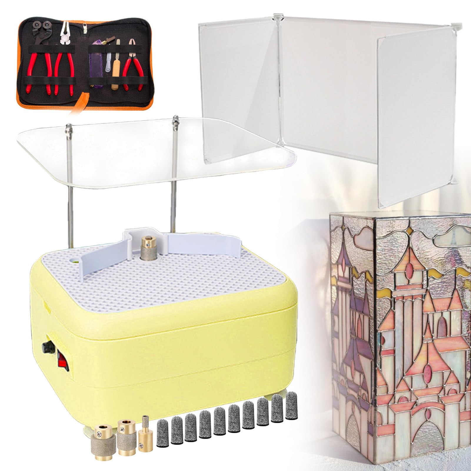 Stained Glass Kit,Portable Mini Stained Glass Grinder Machine,Glass ...