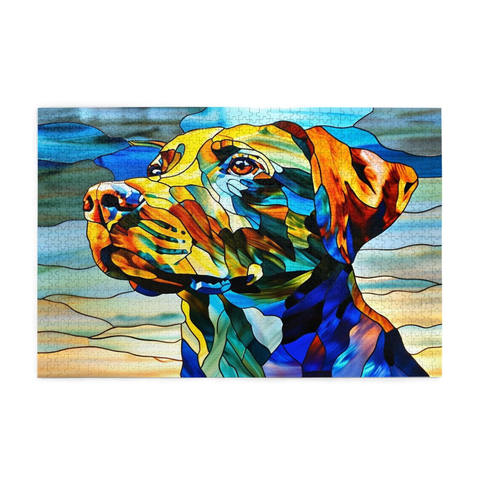Stained Glass Labrador Retriever Puzzles for Adults 1000 Pieces ...