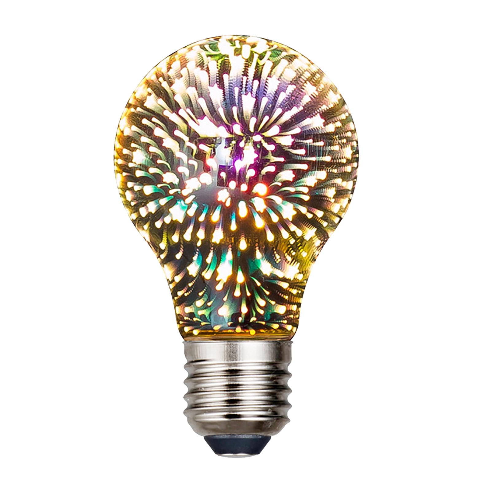 Stained Glass Light Bulb 3D Fancy Light Bulb Fireworks Effect E27 Base ...
