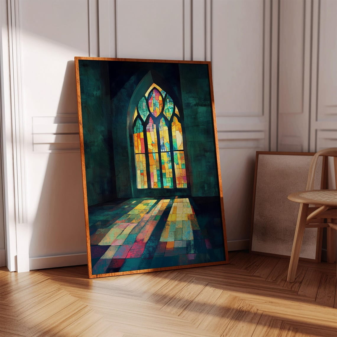 Stained Glass Light Rays Church Window Print, Vibrant Christian Wall ...
