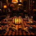 Stained Glass Light Up Pumpkin Lamp Vintage Tiffany Style Fall ...