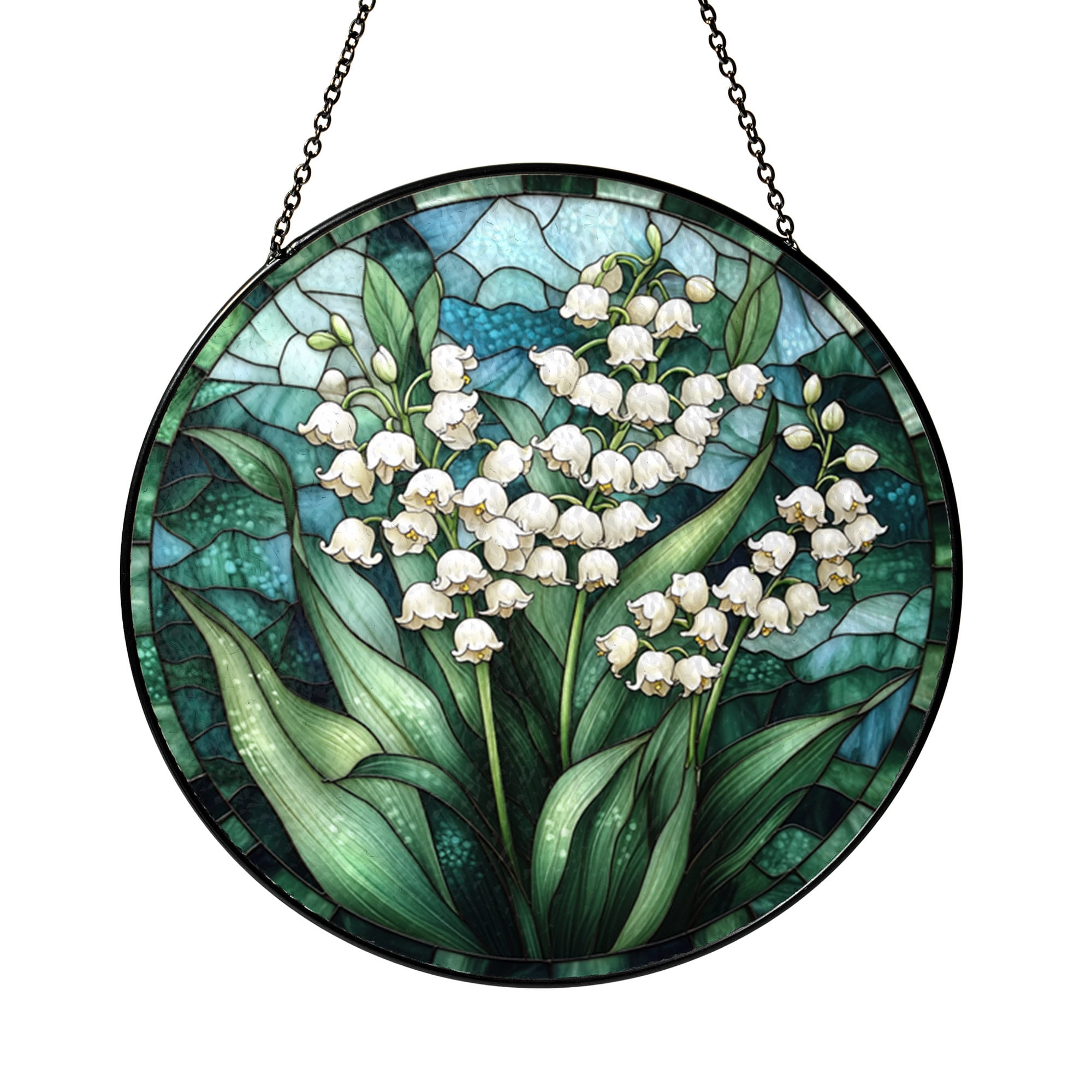 Stained Glass Lily of the Valley Suncatcher Window Hanging Floral ...