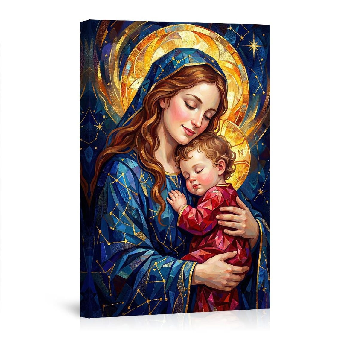 Stained Glass Madonna And Child Inspirational Christian Serene Modern ...