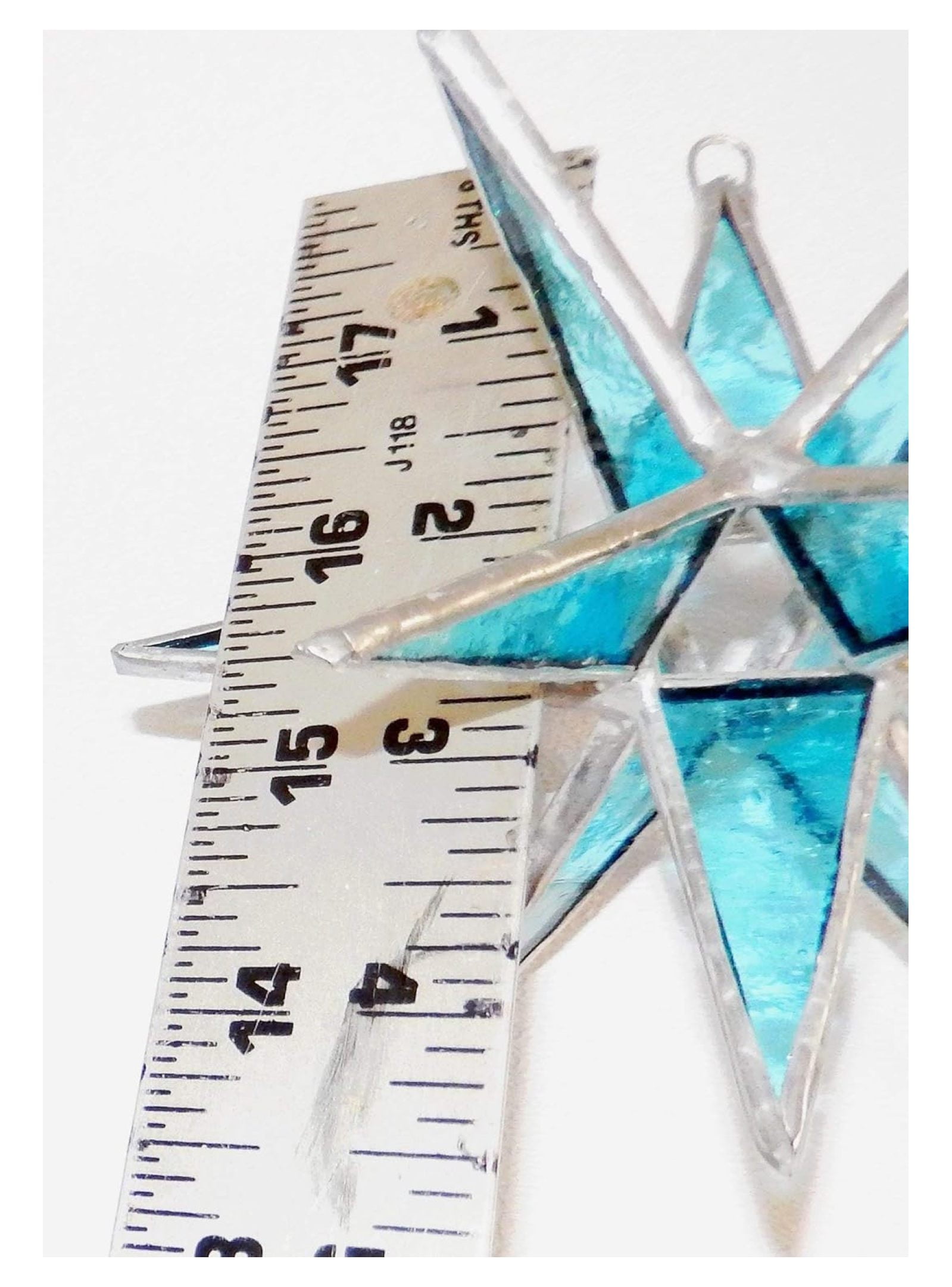 Stained Glass Moravian Star Turquoise, or Tree Topper, Medium or Large ...