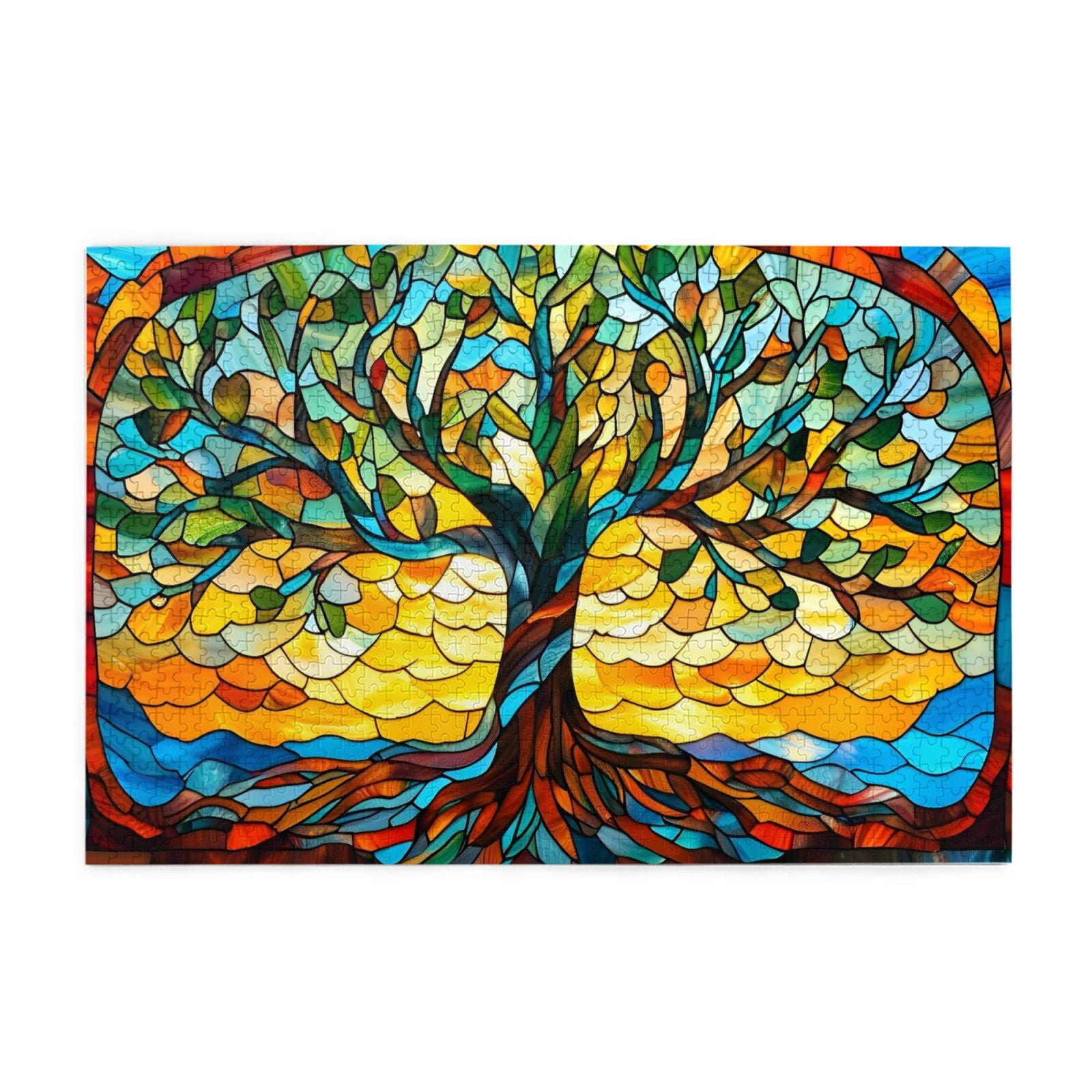 Stained Glass Puzzle Tree of Life Puzzles for Adults 1000 Pieces ...