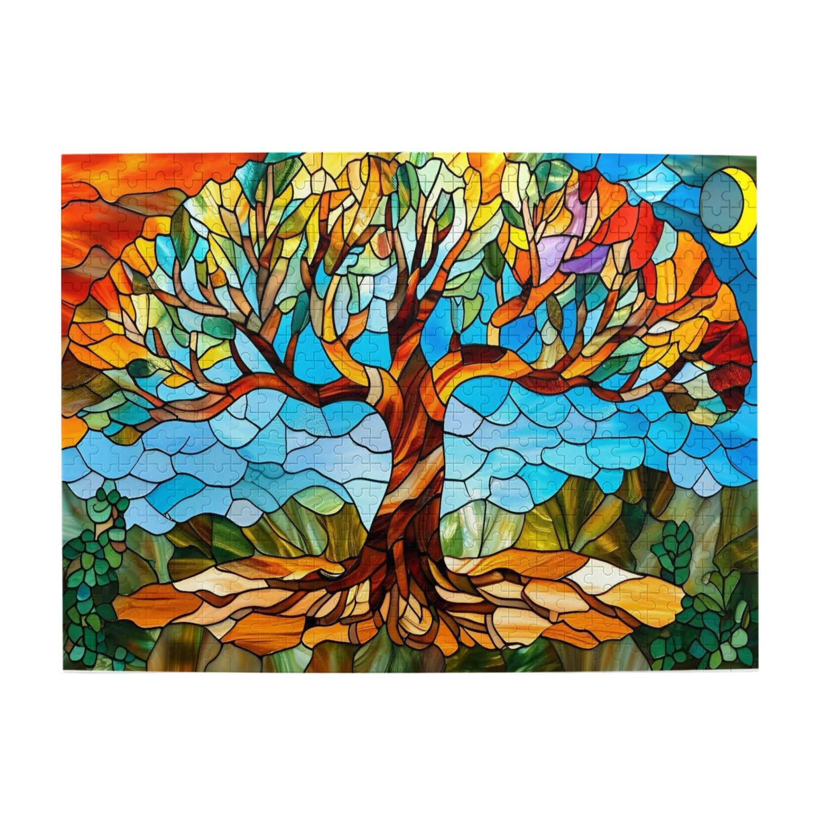 Stained Glass Puzzle Tree of Life Puzzles for Adults 500 Pieces ...
