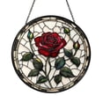 Stained Glass Rose Bloom Window Hanging Art2401 - Walmart.com