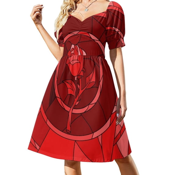 Stained Glass Rose Red Dress Women's evening dress dresses for womens ...