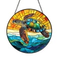 Stained Glass Sea Turtle Suncatcher Window Decor Beach Ocean Sunset ...