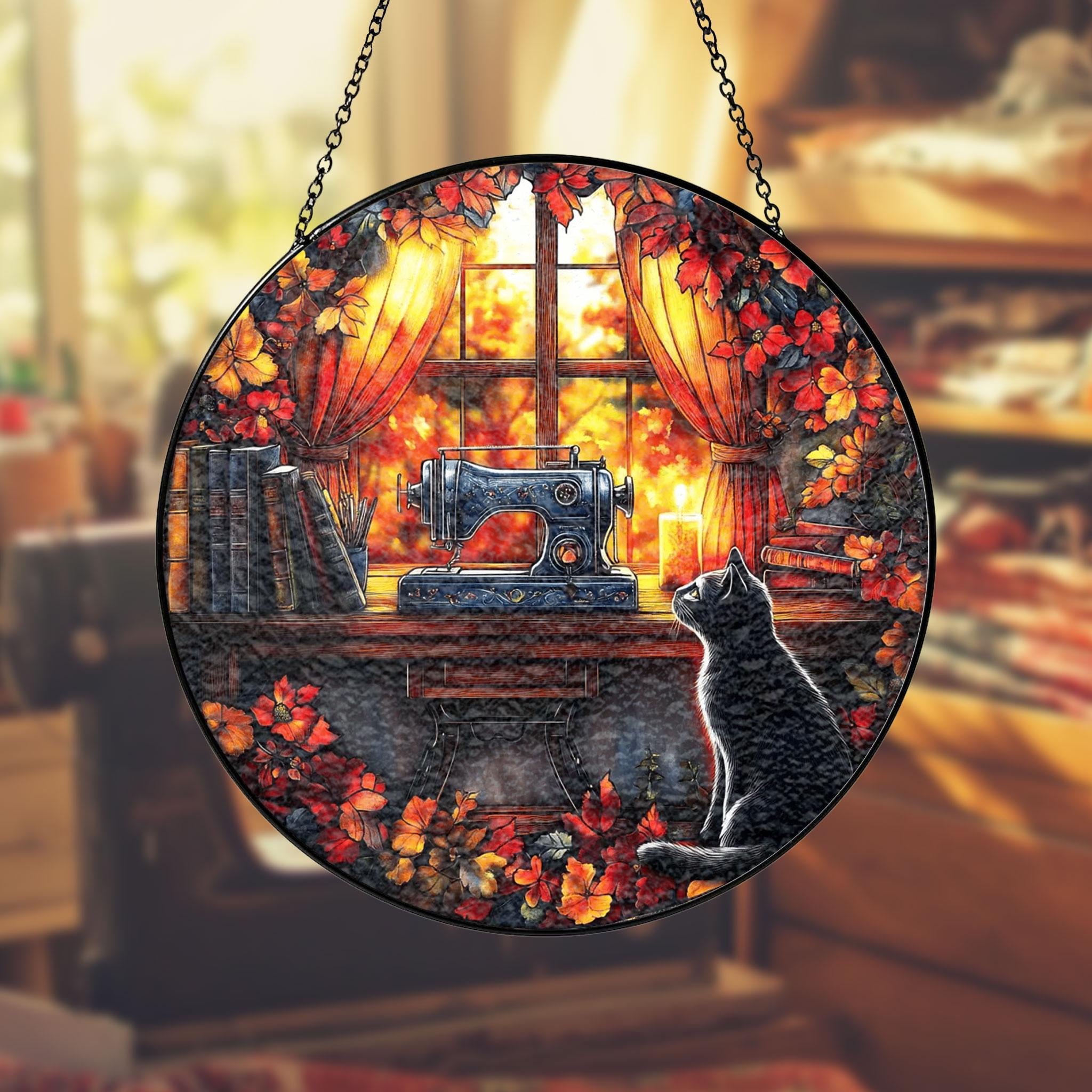 Stained Glass Sewing Machine Suncatcher, Perfect Quilting Gift & Sewing ...