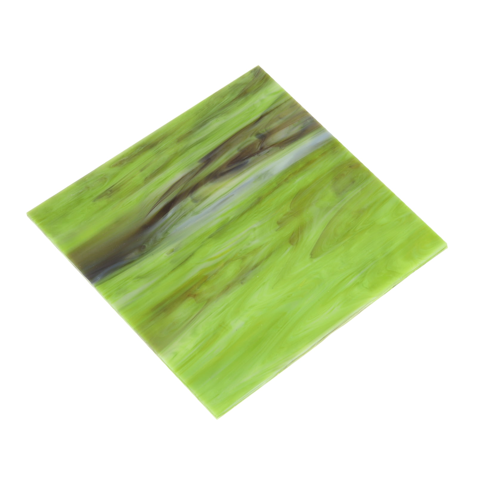 Stained Glass Sheet Mosaic Tile 3.9 Inch x 3.9 Inch Army Green, Stained Glass Sheets for Crafts ...