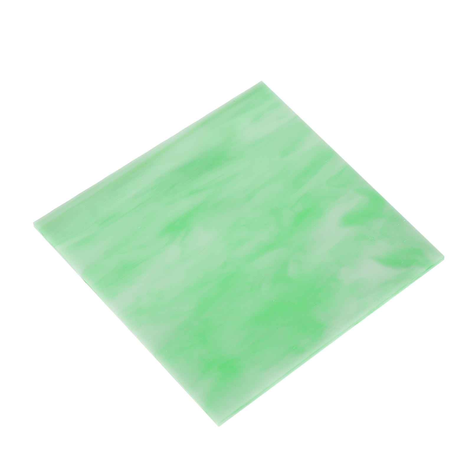 Stained Glass Sheet Mosaic Tile 3.9 Inch x 3.9 Inch Green Color, Stained Glass Sheets for Crafts ...