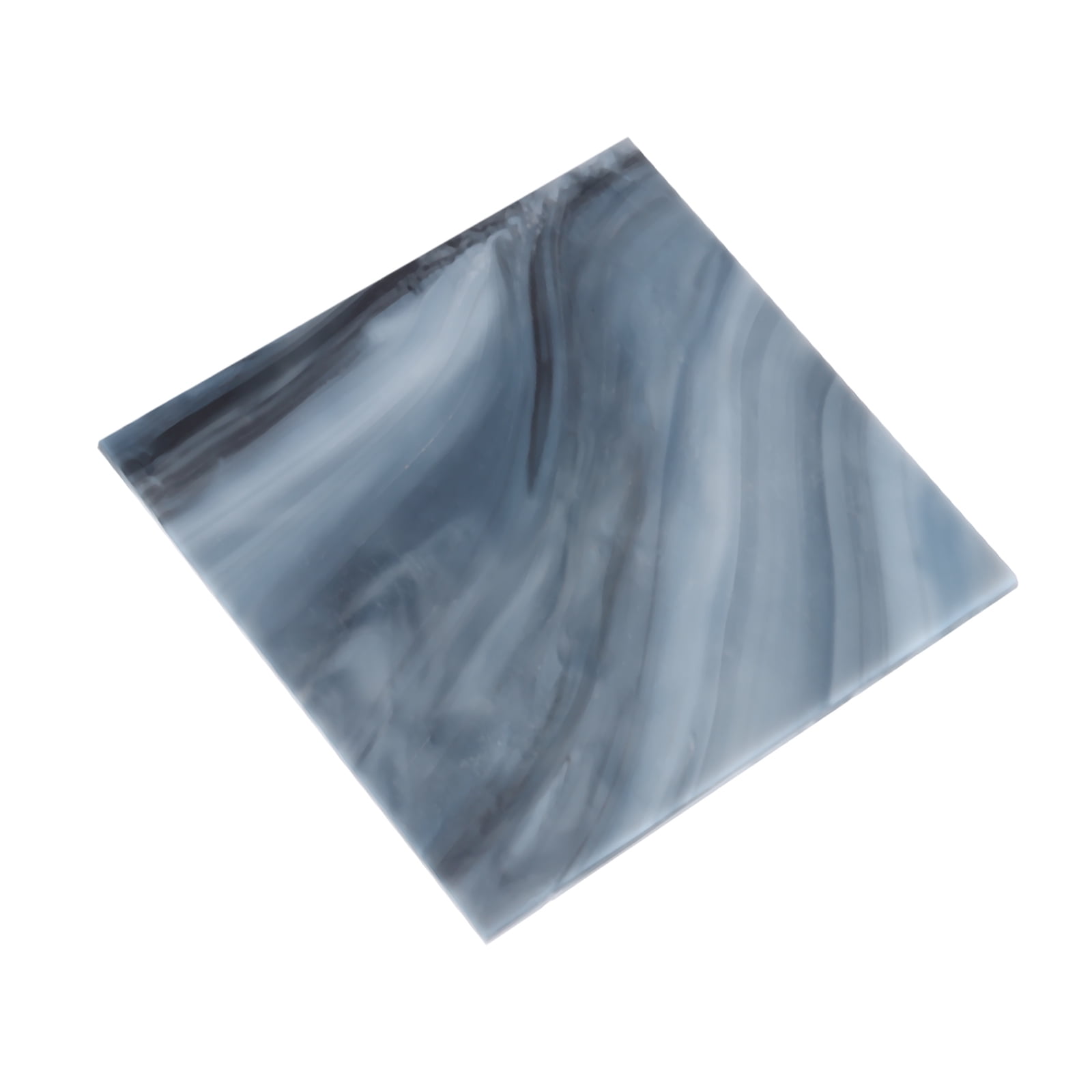 Stained Glass Sheet Mosaic Tile 3.9 Inch x 3.9 Inch Grey Color, Stained Glass Sheets for Crafts ...