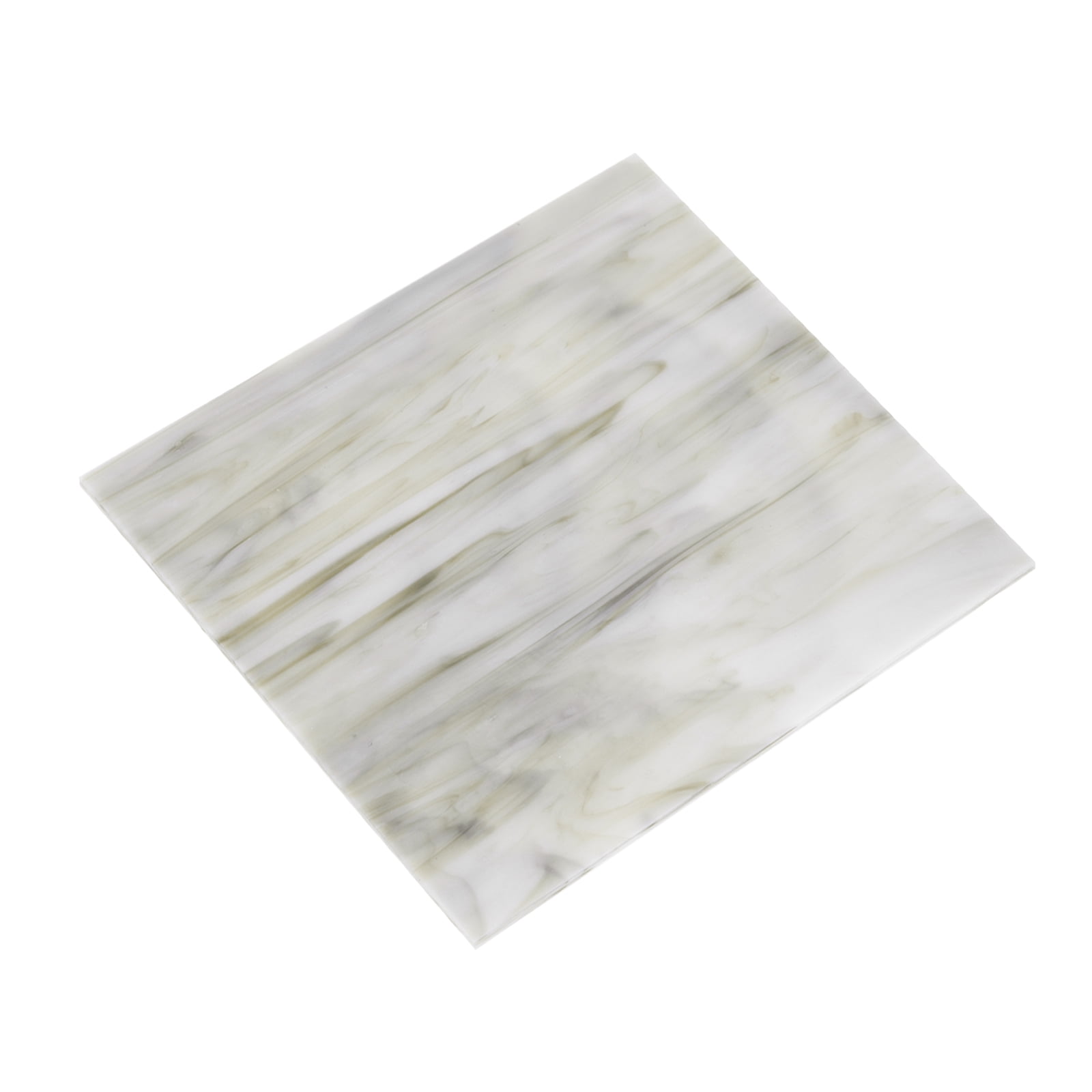 Stained Glass Sheet Mosaic Tile 3.9 Inch x 3.9 Inch Light Grey, Stained ...