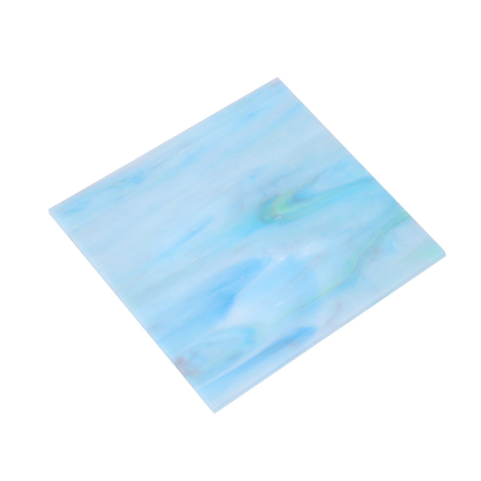 Stained Glass Sheet Mosaic Tile 3.9 Inch x 3.9 Inch Teal, Stained Glass Sheets for Crafts ...