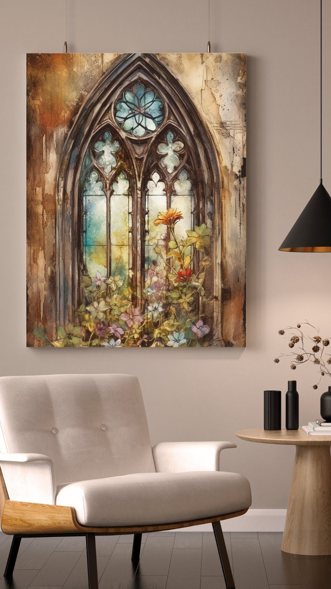 Stained Glass Skies - Stained Glass Canvas Wall Art - Walmart.com