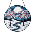 Stained Glass Spring Trees Night Scene Window Hanging Art - Walmart.com