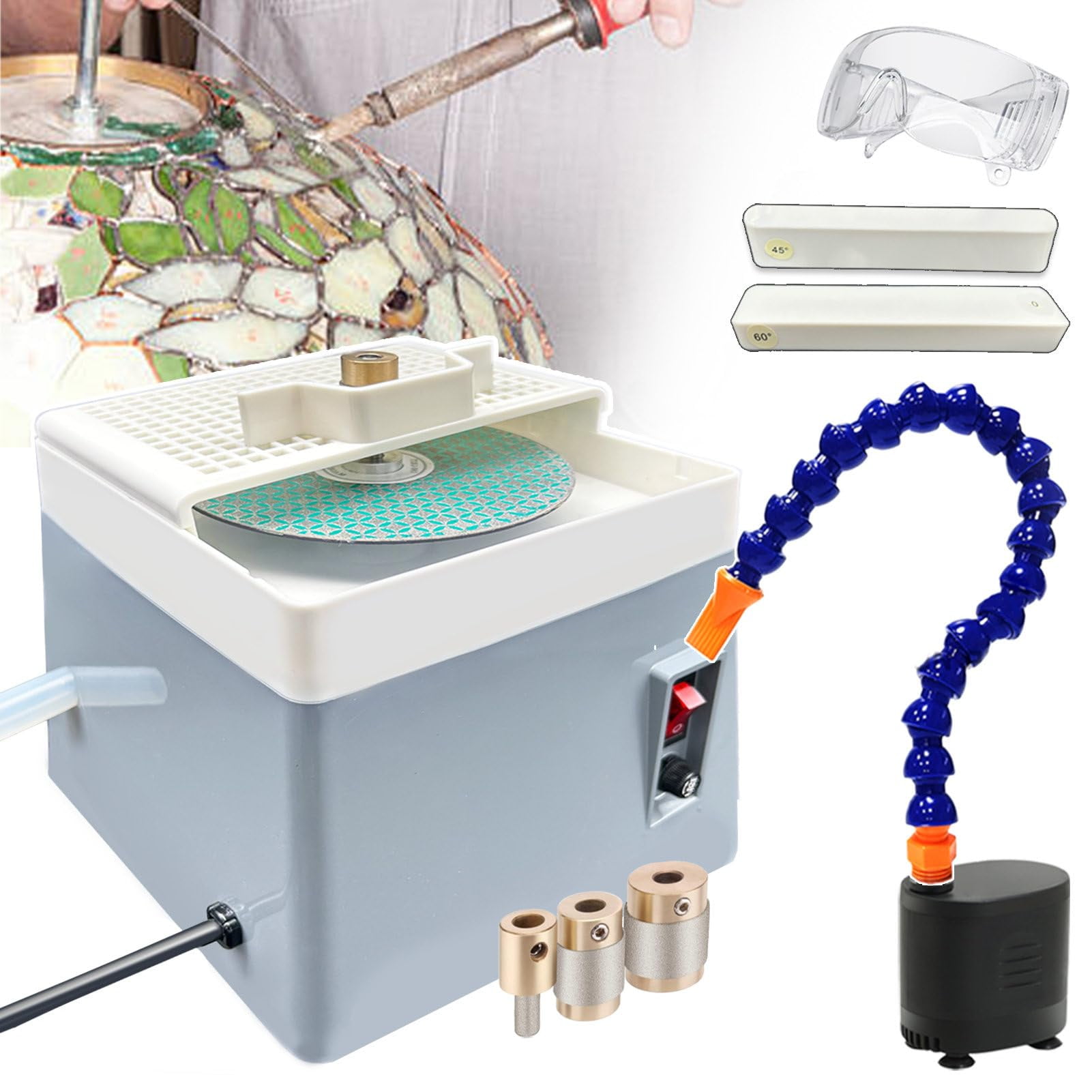Stained Glass Starter Grinder Kit - 2in1 Desktop Grinding Machine for ...